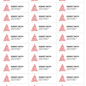 Printable Christmas Return Address Labels Template (digital Download ...