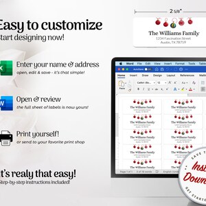 Printable Christmas Return Address Labels, Christmas Return Labels ...