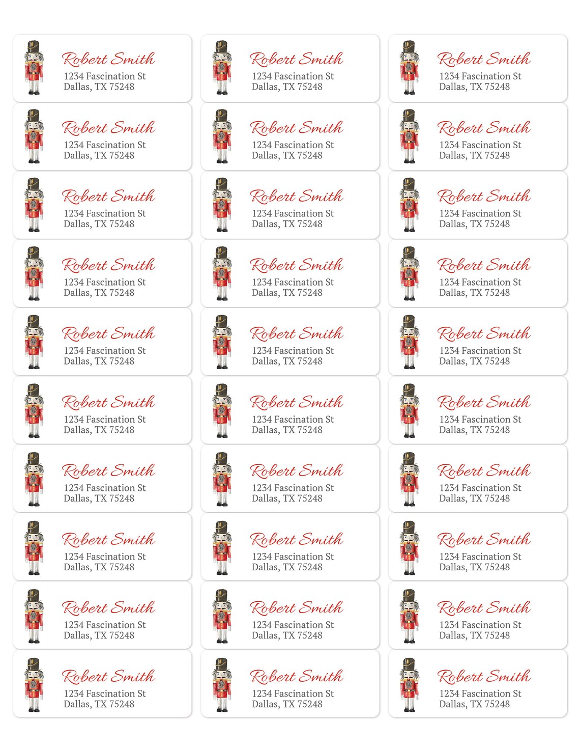 Printable Christmas Address Labels Template (digital Download) - Etsy