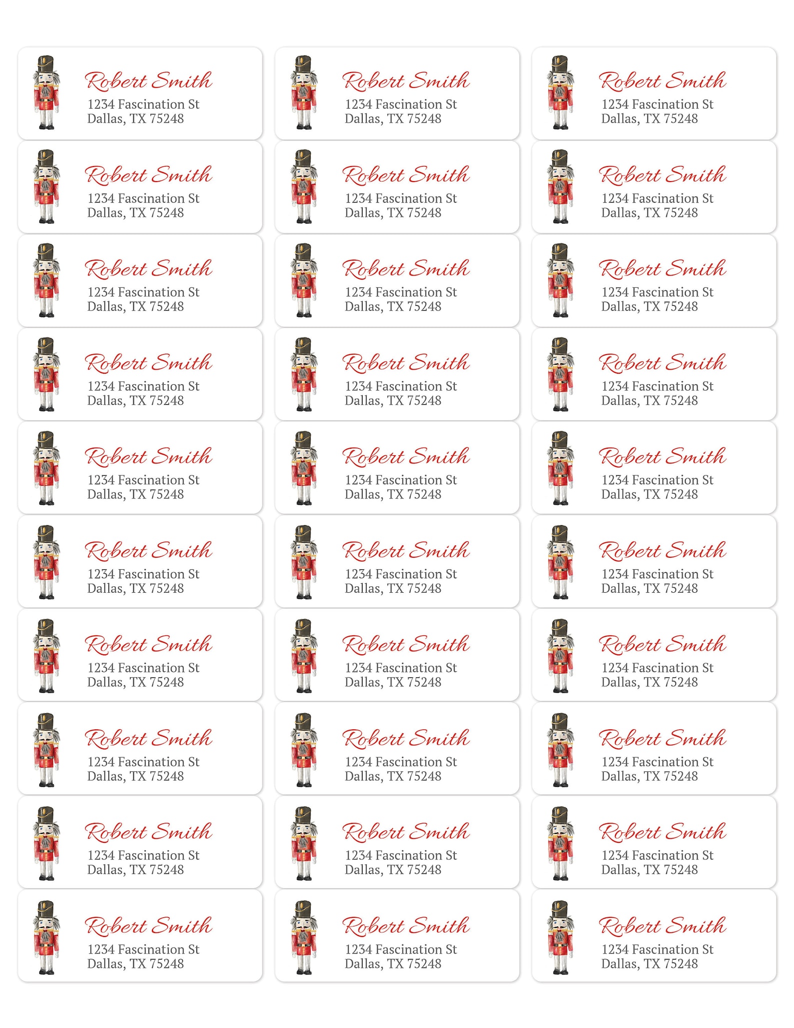 Printable Christmas Address Labels Template (digital Download) - Etsy