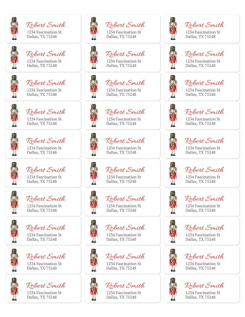 Printable Christmas Address Labels Template (digital Download) - Etsy