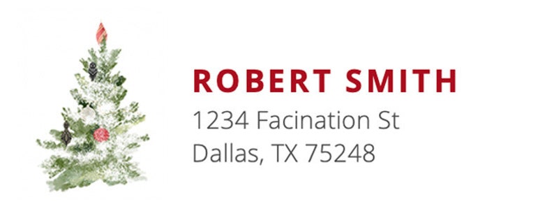 Printable Christmas Return Address Labels, Mail Merge Template (2 5/8 ...