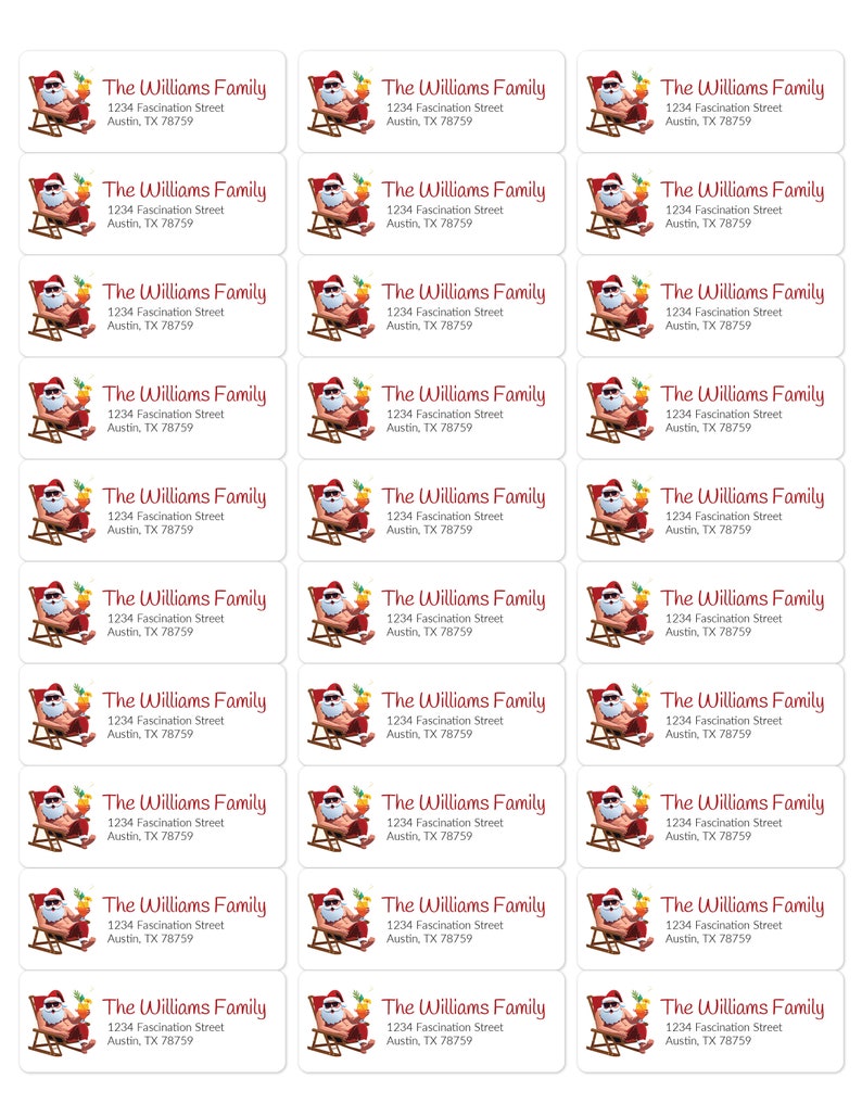 Printable Christmas Return Address Labels, Christmas Return Labels ...