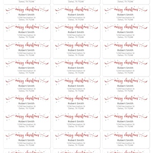 Printable Christmas Return Address Labels, Christmas Return Labels ...