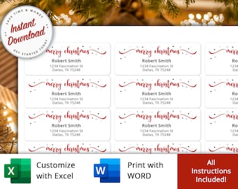 Printable Christmas Return Address Labels, Christmas Return Labels ...