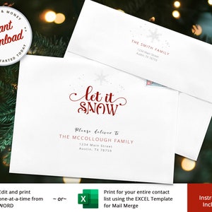 Editable Christmas Envelope Template, Printable Holiday Envelope ...