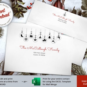 Editable Christmas Envelope Template, Printable, Digital Download ...