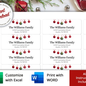 Printable Christmas Return Address Labels, Christmas Return Labels ...