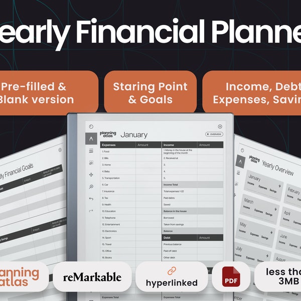 Remarkable 2 Budget Template - Etsy
