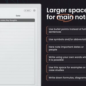 Remarkable Cornell Notes Notebook, PDF Format, Hyperlinked, Left Hand ...