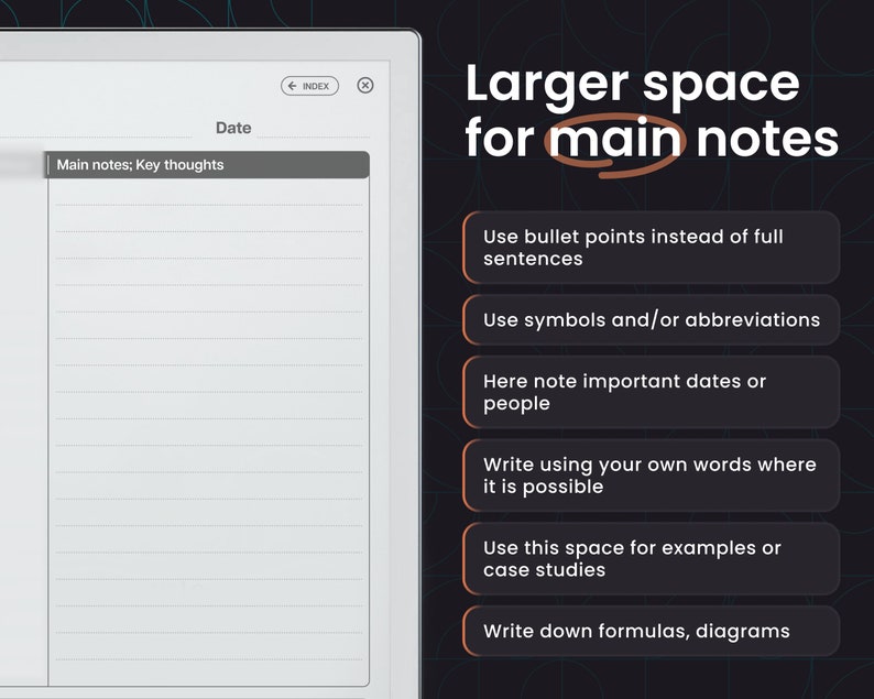 Remarkable Cornell Notes Notebook, PDF Format, Hyperlinked, Left Hand ...
