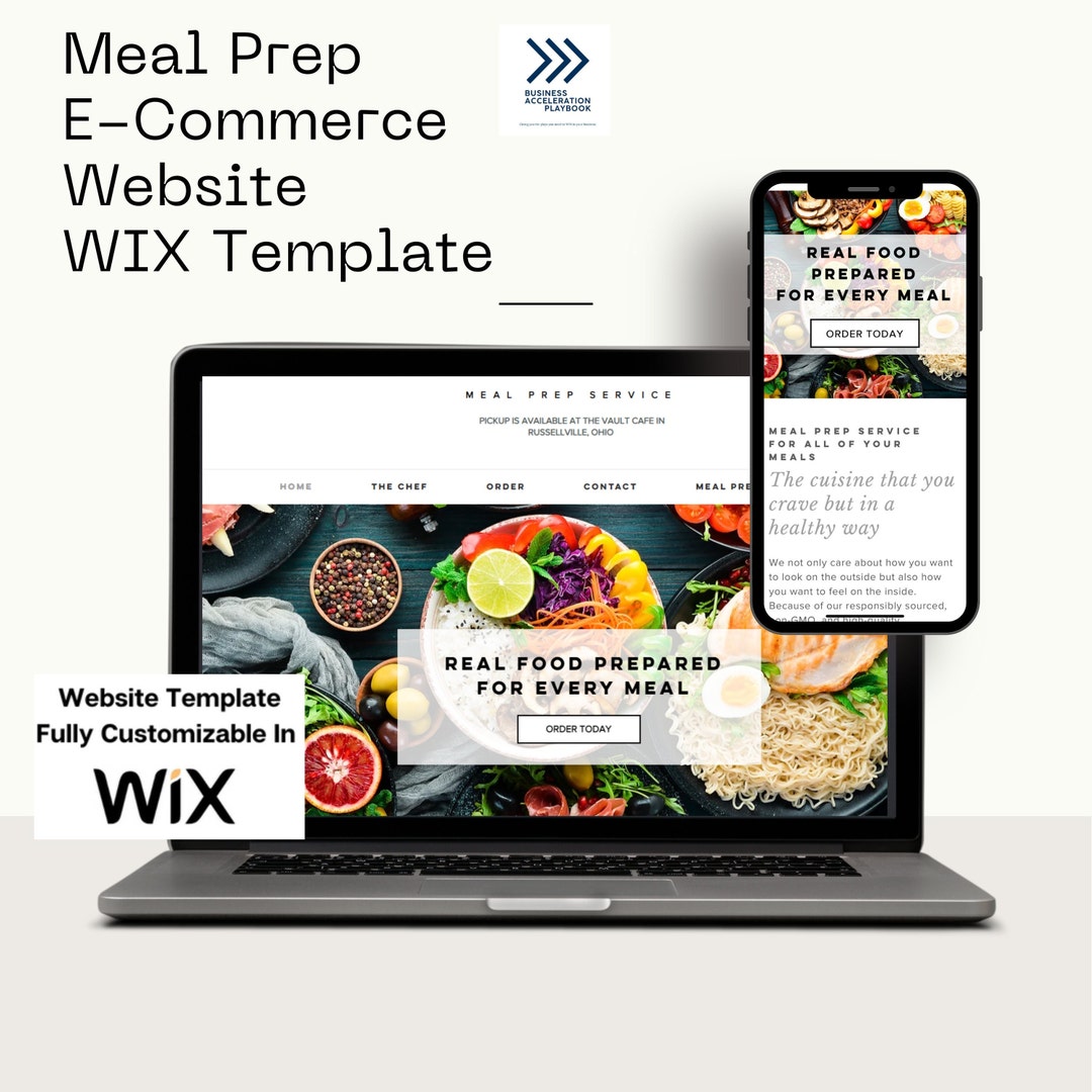 Meal Prep Nutrition Health Food Ecommerce WIX Website - Etsy