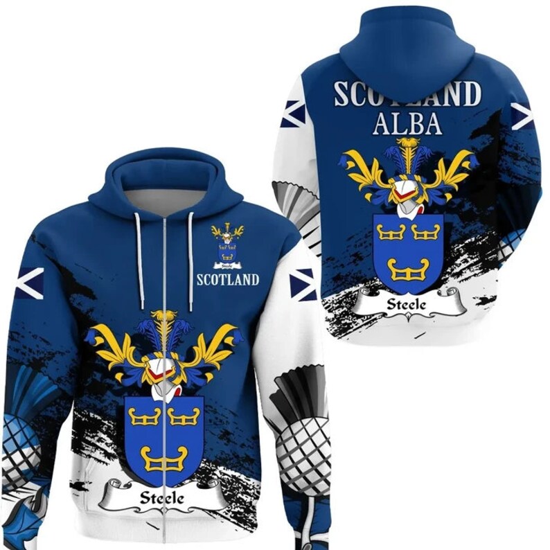 Statunedstore Steele Scottish Family Crest Zip Special Scotland Unisex ...