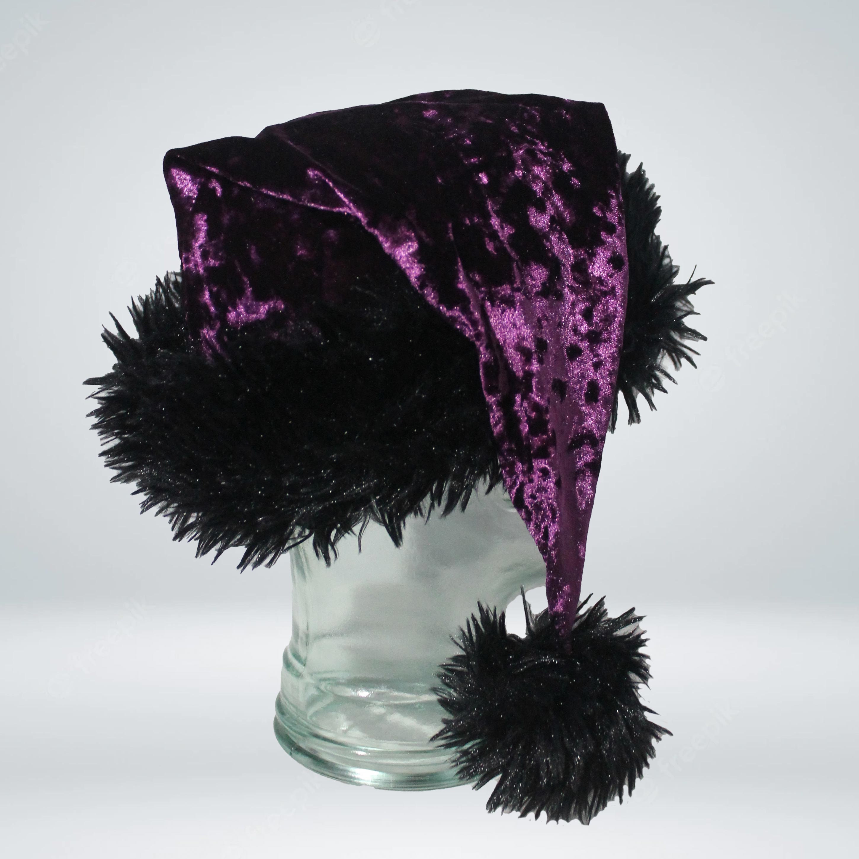 Adult Santa Hat in Purple and Black for Christmas - Etsy