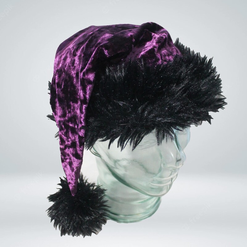 Purple Santa Hat - Etsy