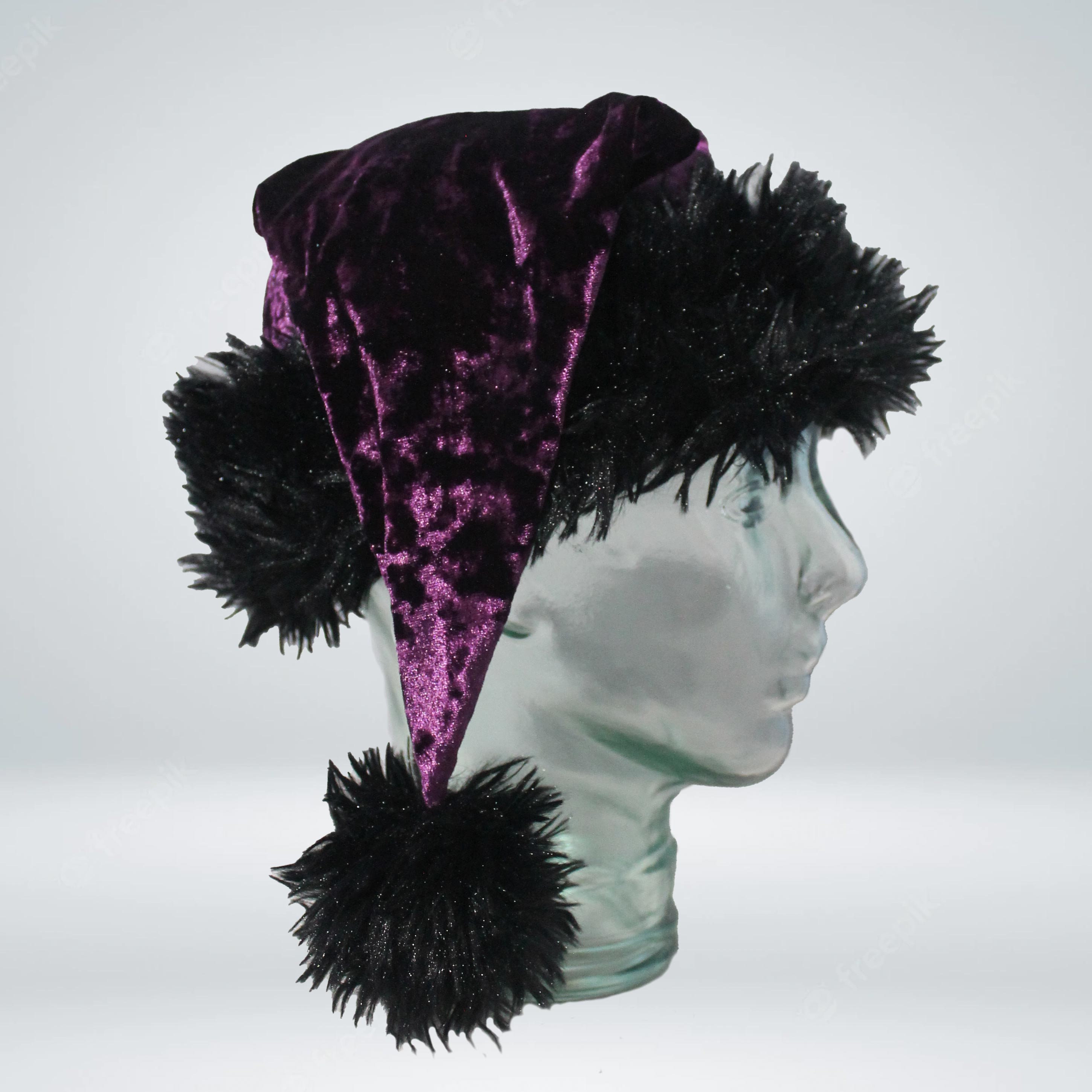 Adult Santa Hat in Purple and Black for Christmas - Etsy