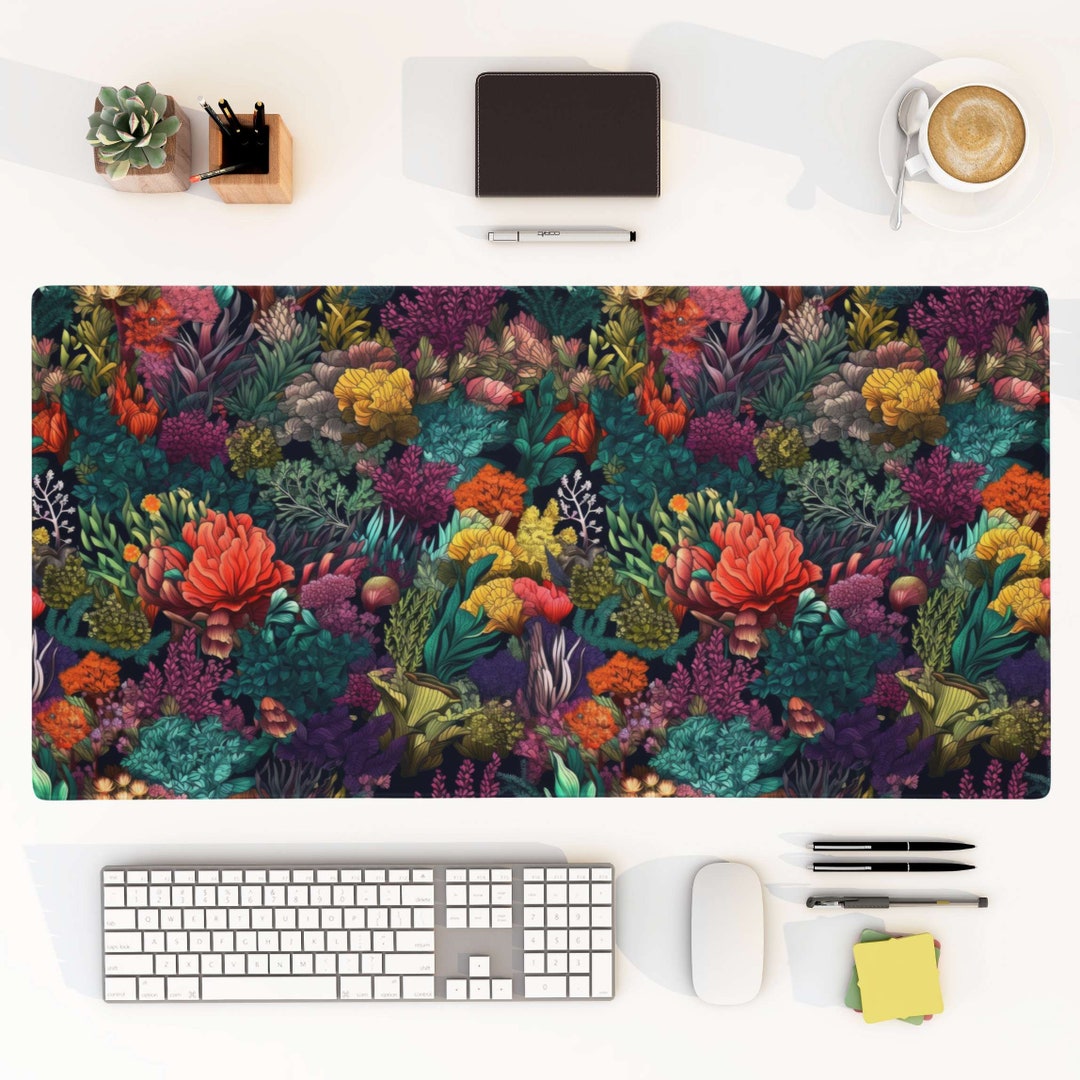 Colorful Mousepad Coral Reef Desk Mat Vibrant Garden Deskmat Large ...
