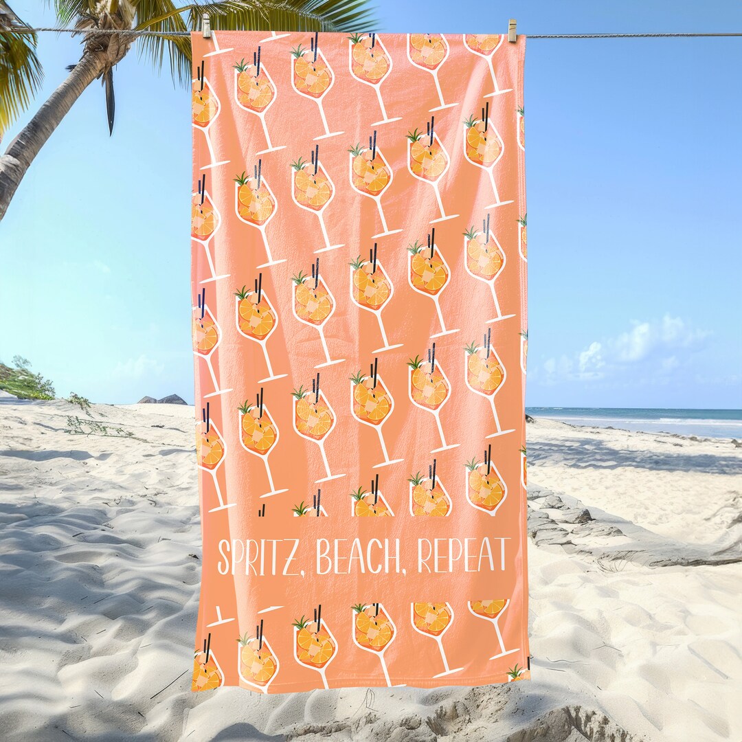 Aperol Beach Towel, Big Orange Beach Towel, 90x180, Cocktail Drink ...