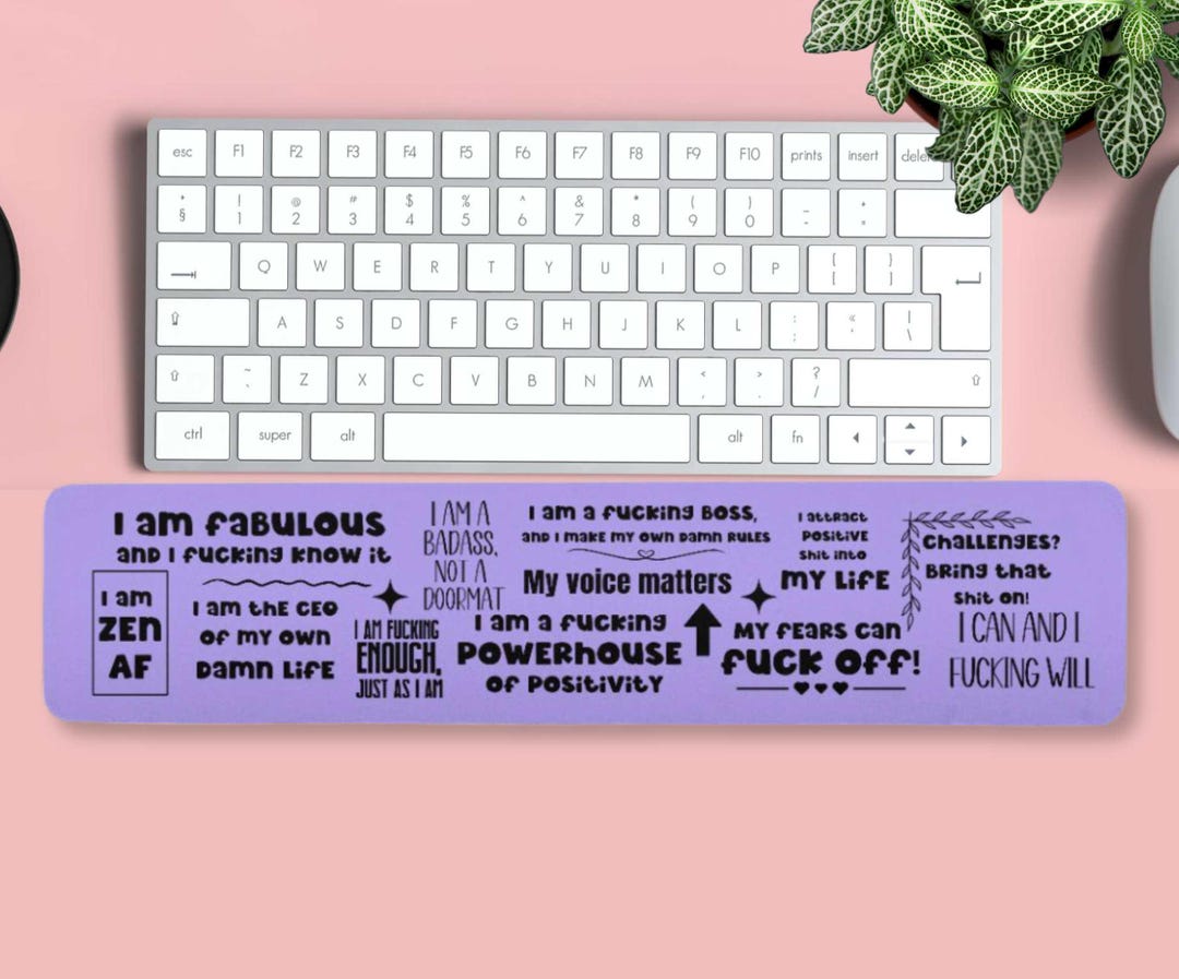Keyboard Wrist Rest Sweary Wrist Pad Swear Affirmations Office Decor ...