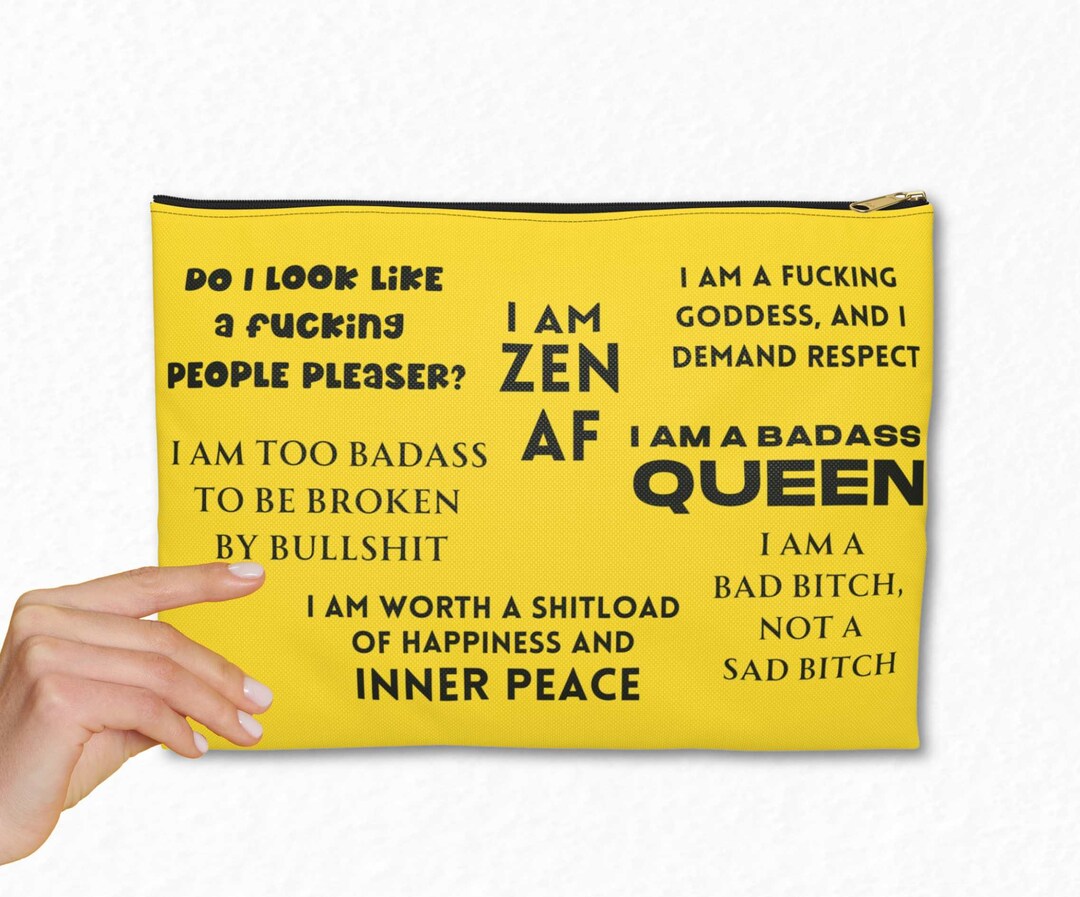 Swear Accessory Pouch, Motivational Quotes Makeup Bag, Funny Mental ...