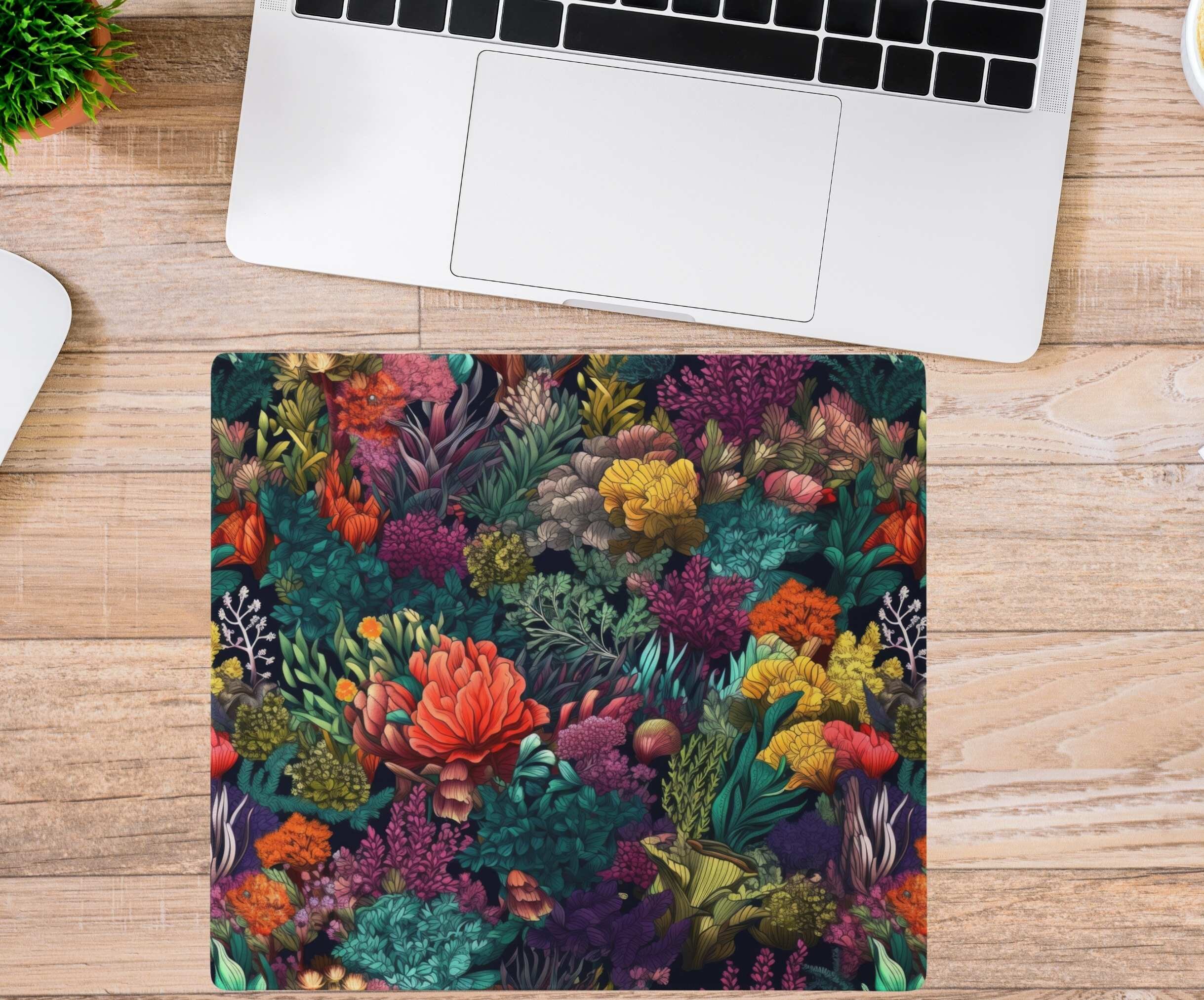 Colorful Mousepad Coral Reef Desk Mat Vibrant Garden Deskmat Large ...