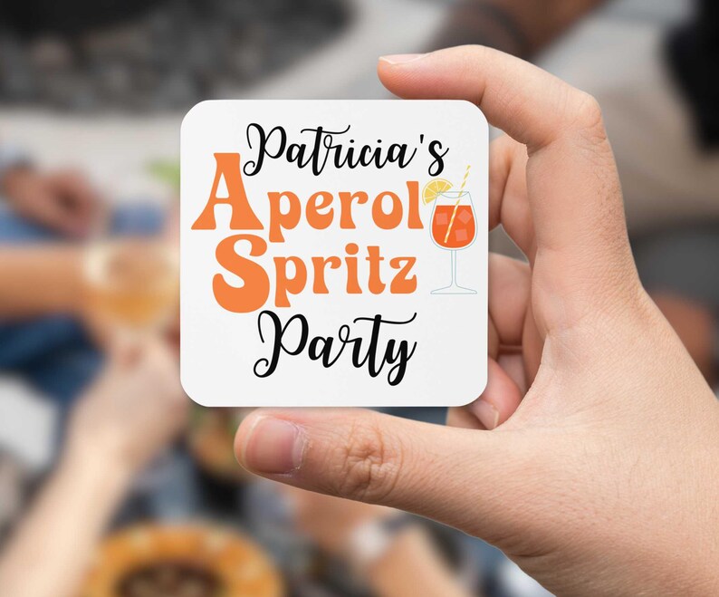 Custom Aperol Spritz Coaster, Theme Bridal Shower Decor, Cocktail Party ...