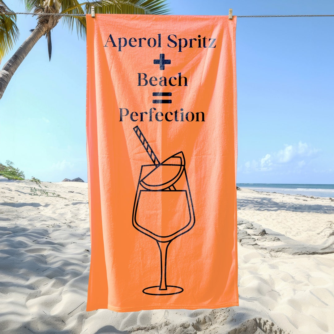 Aperol Beach Towel, Big Orange Beach Towel, 90x180, Aperol Spritz Drink ...