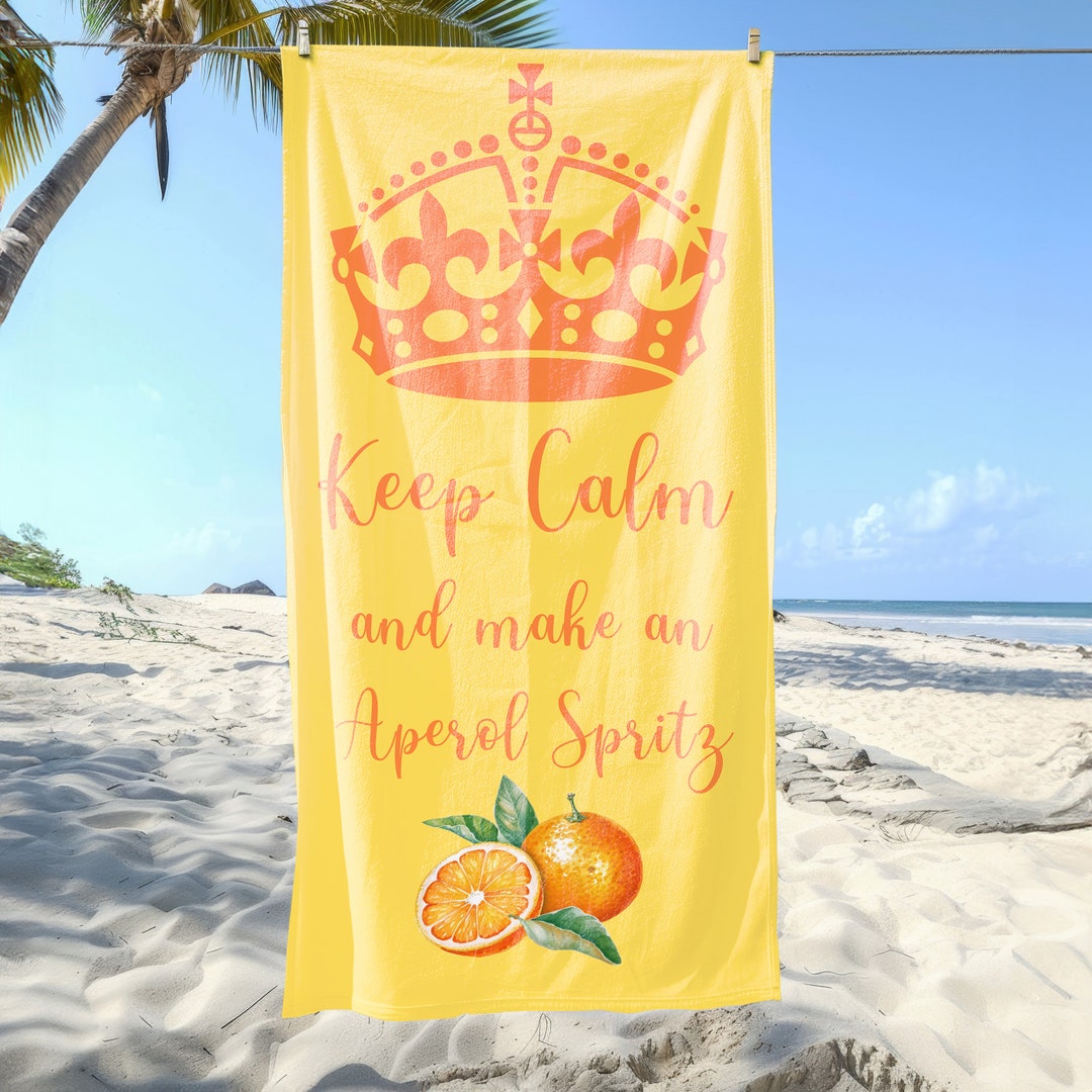 Aperol Beach Towel, Big Orange Beach Towel, 90x180, Aperol Spritz Drink, Summer Vacation, Beach ...