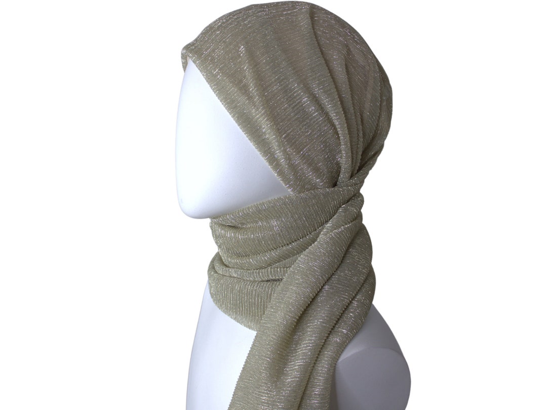 Golden Bronze Sparkle Hijab, Metallic Hijab, Formal Hijab, Party Hijab ...