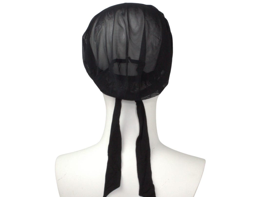 Black Tie-back Mesh Hijab Undercap, Non-slip Underscarf Bonnet - Etsy