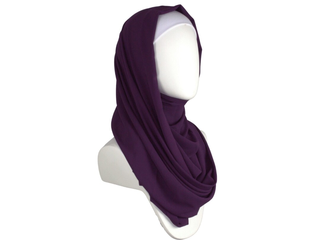 Premium Chiffon Hijab, Purple Hijab, Deep Purple Chiffon Hijab, Hijab ...