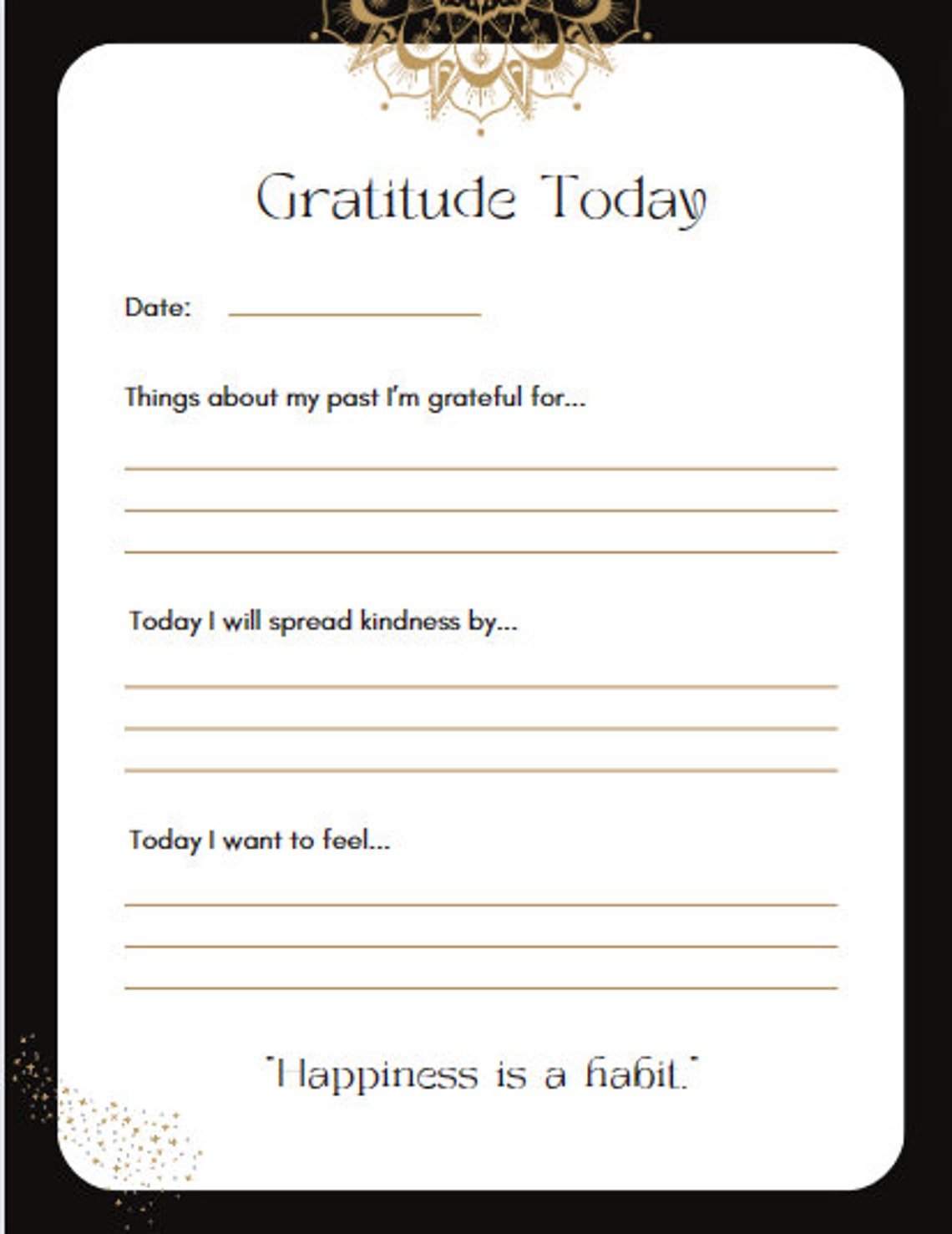 Gratitude Daily Journal Pages With Prompts - Etsy