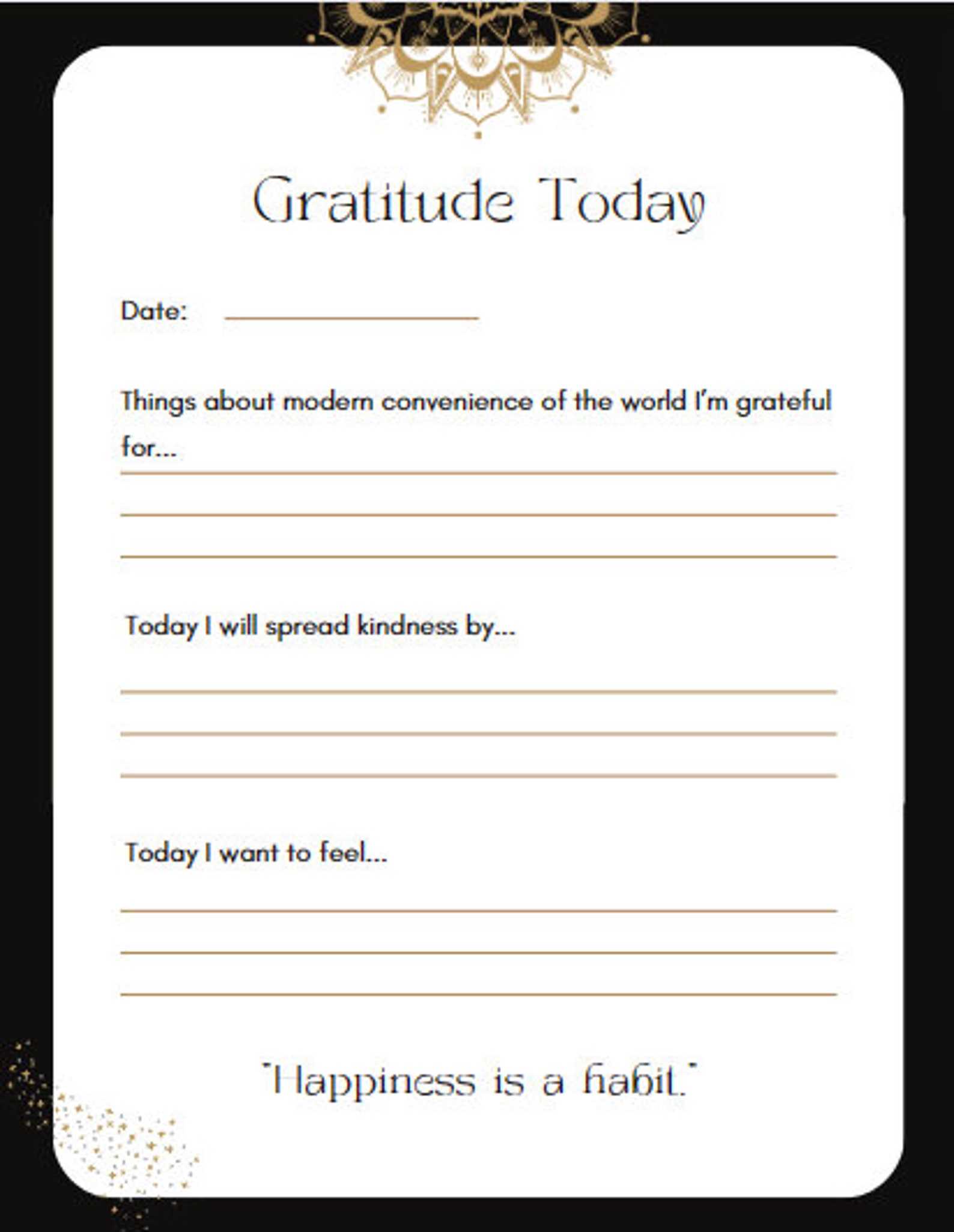 Gratitude Daily Journal Pages With Prompts - Etsy