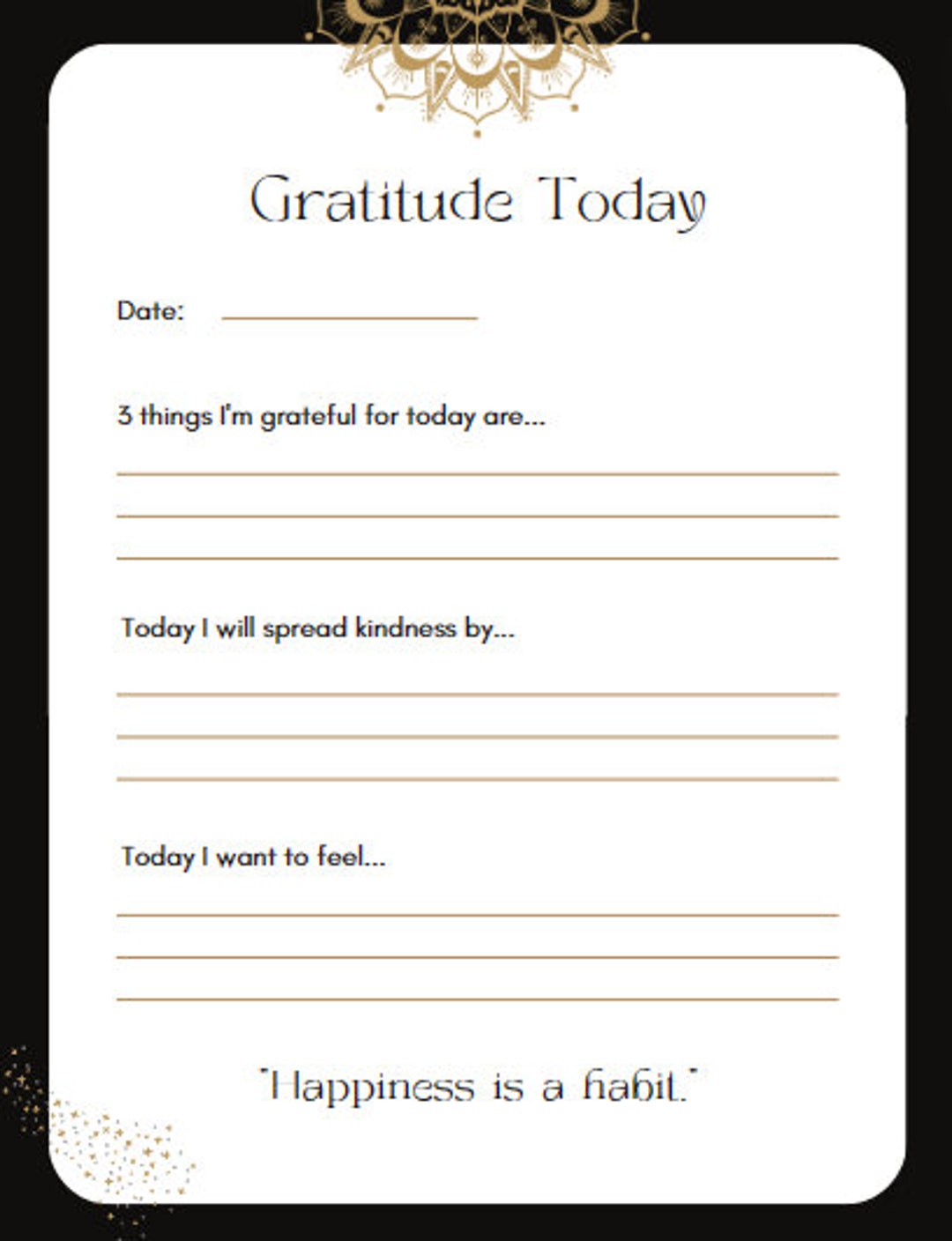 Gratitude Daily Journal Pages With Prompts - Etsy