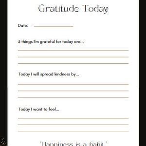 Gratitude Daily Journal Pages With Prompts - Etsy