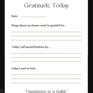 Gratitude Daily Journal Pages With Prompts - Etsy