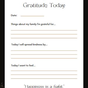 Gratitude Daily Journal Pages With Prompts - Etsy