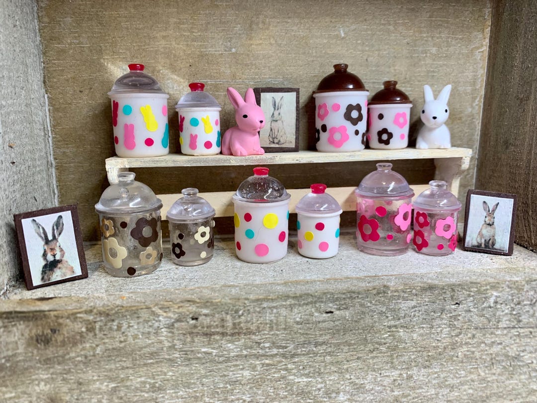 Miniatures Spring Kitchen Canisters Set - Etsy