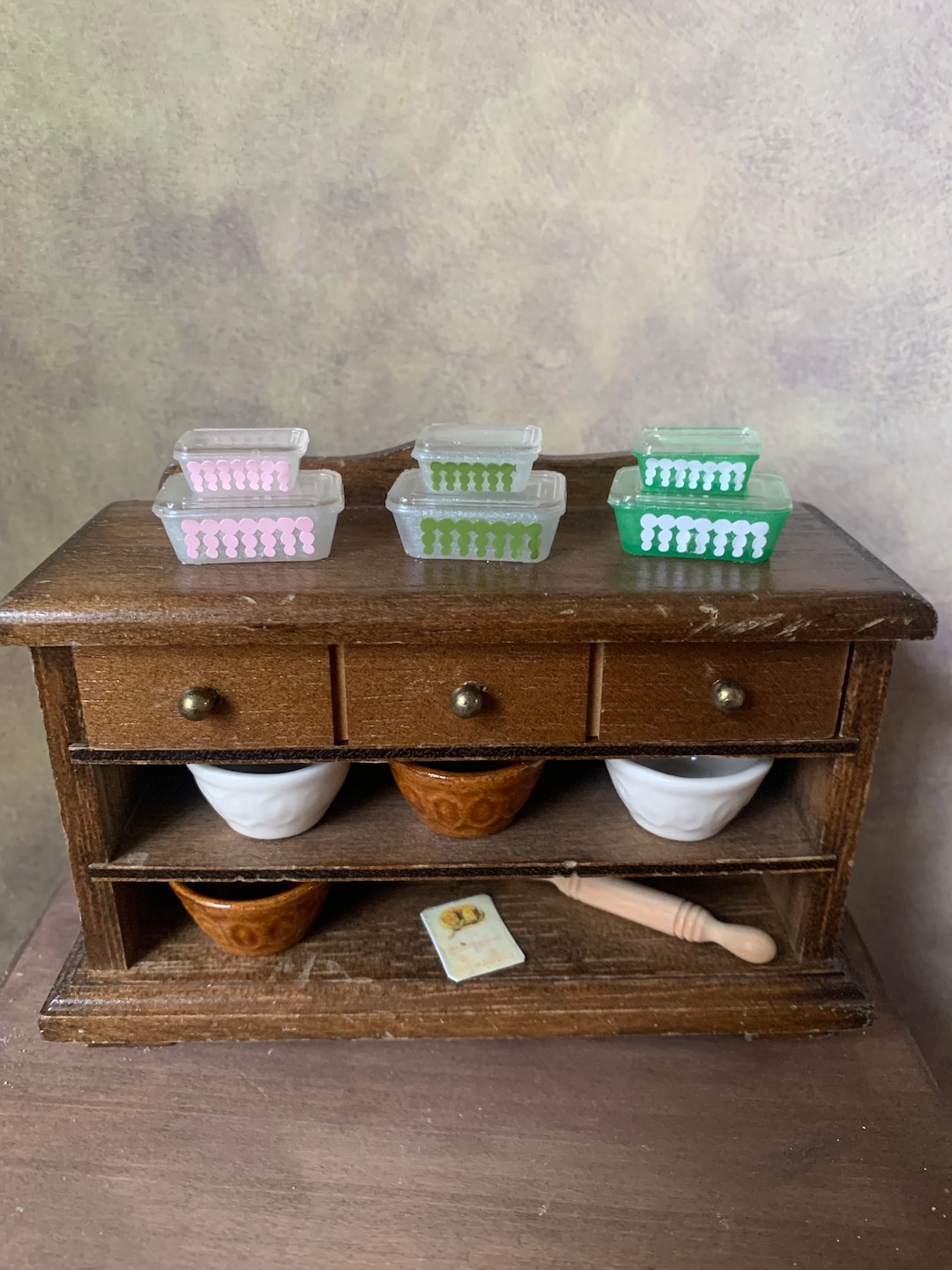 Miniature Dollhouse Tupperware Retro Inspired Pyrex Containers Lot Set ...