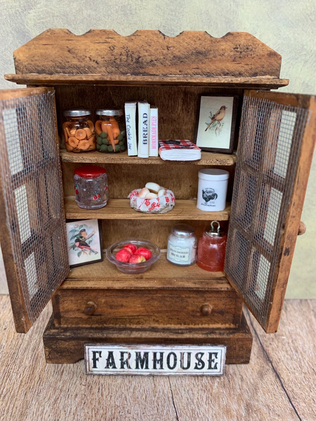 Miniature Dollhouse Cabinet Bundle Farmhouse Style Furniture - Etsy