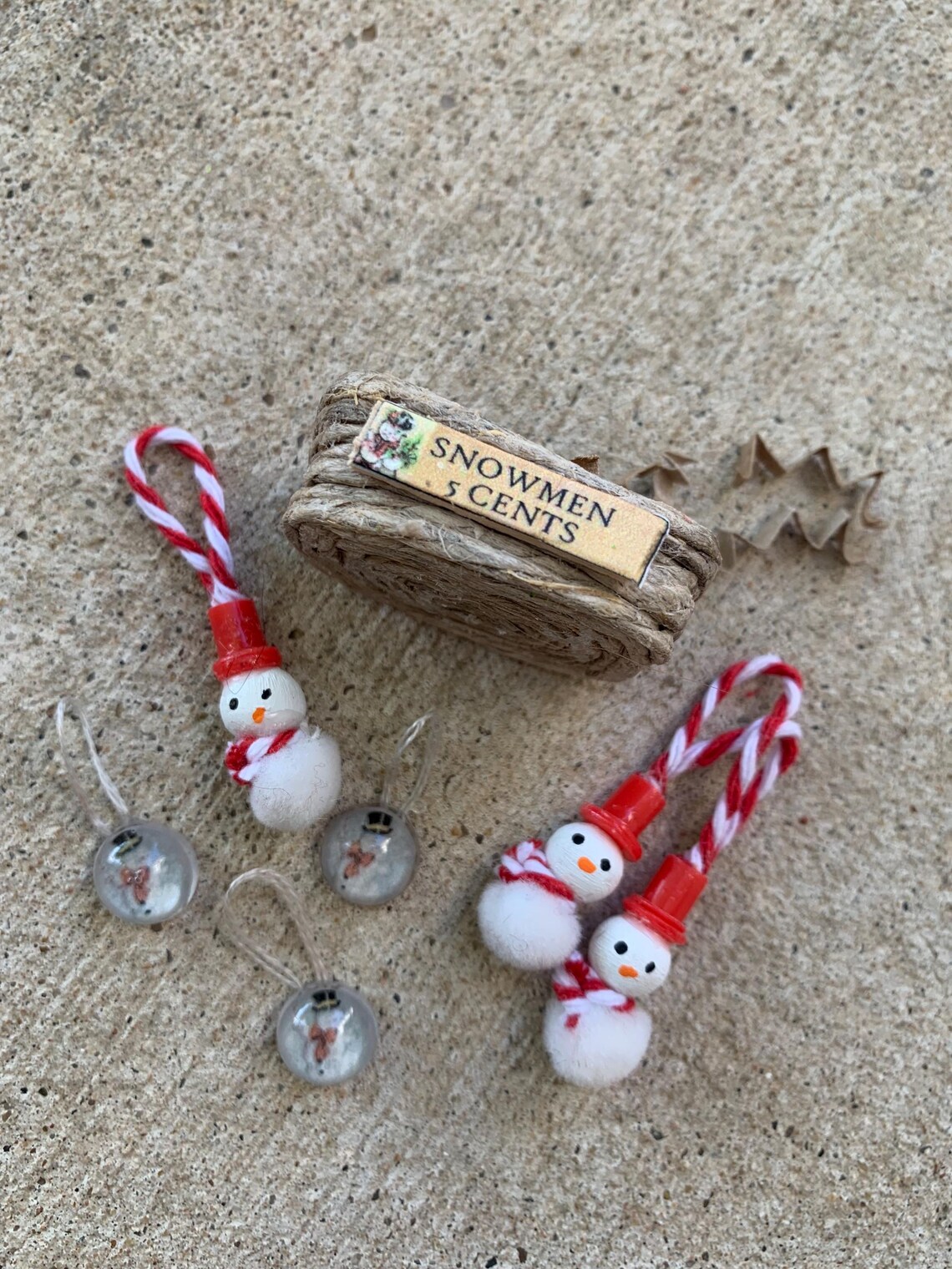 Miniature Christmas Basket of Snowman Oraments Bundle Lot Set - Etsy