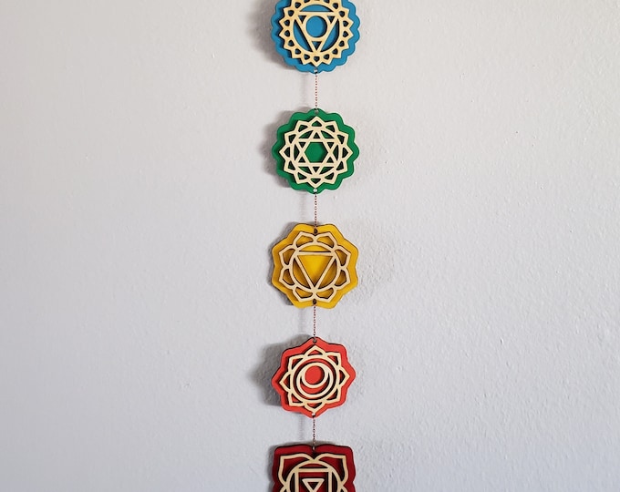 Seven Chakras Wall Hanging / Chakra Wall Decor / Rainbow Chakra Wall ...
