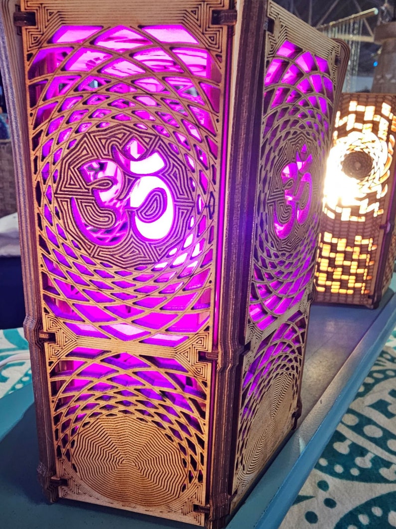 Om Lamp for Meditation / Night Light / Zen Space / Sacred Geometry Lamp ...