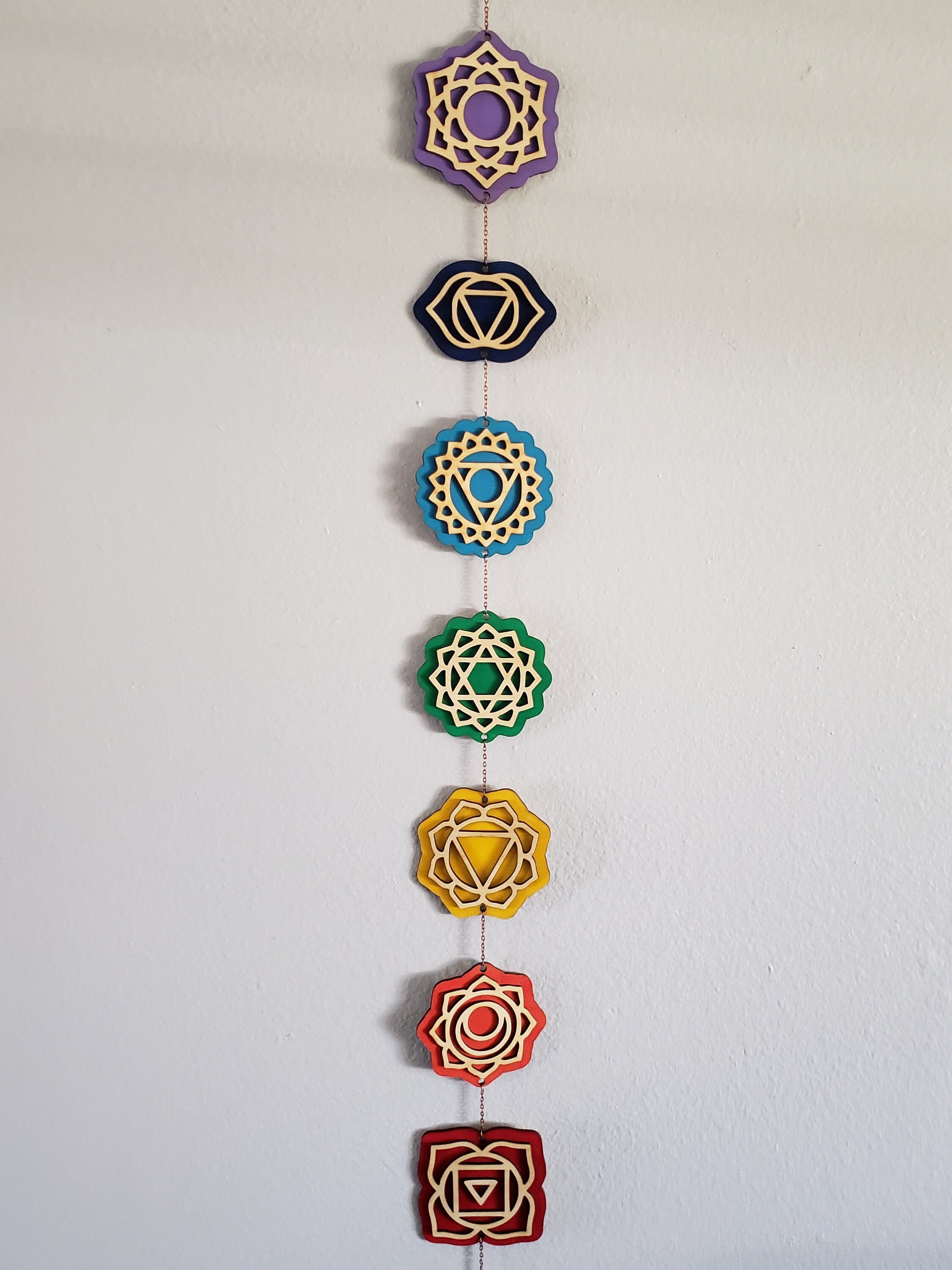 Seven Chakras Wall Hanging / Chakra Wall Decor / Rainbow Chakra Wall ...