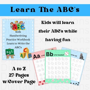 Instant Download Printable Kids Learning Tool Downloadable Activity ...