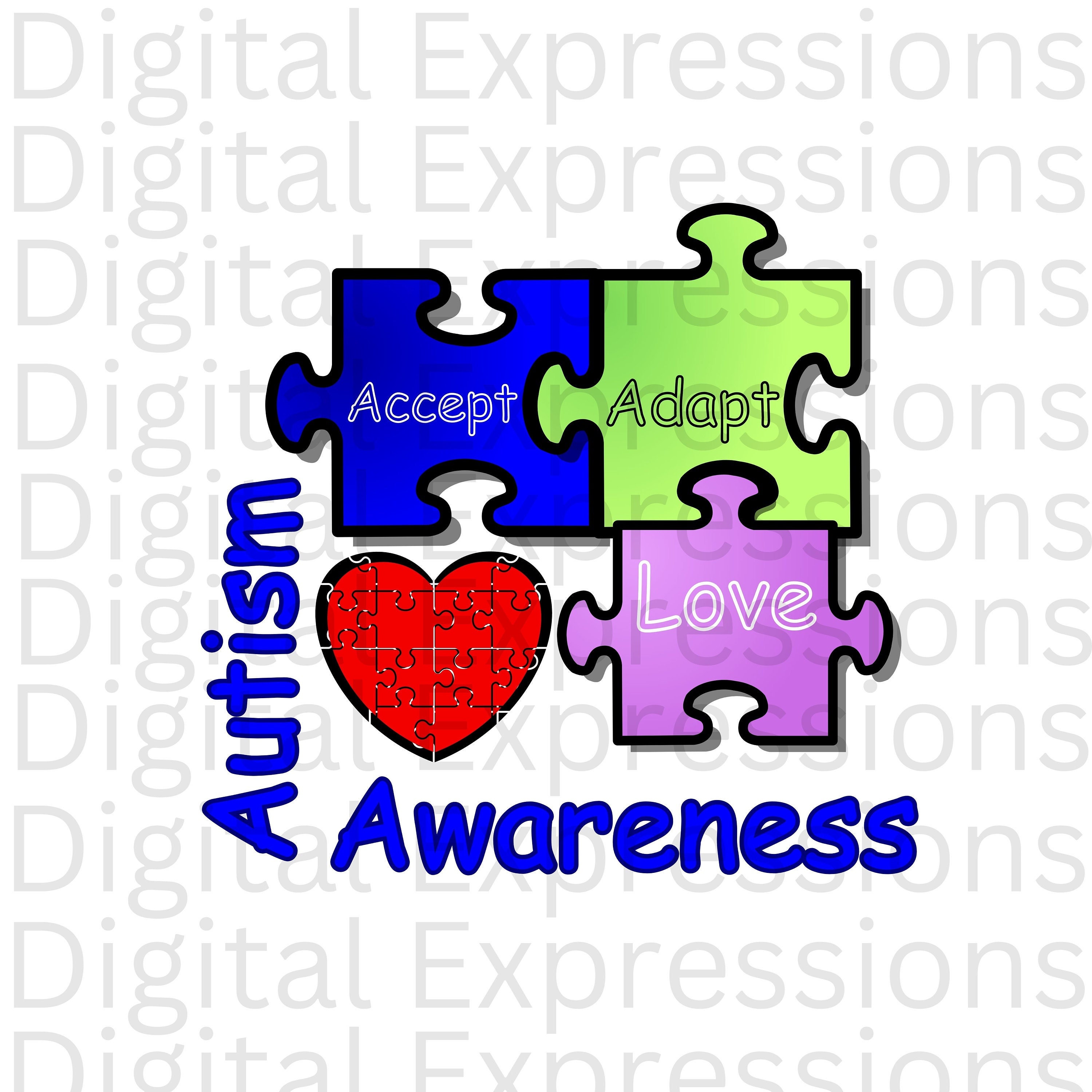 Autism Awareness PNG JPG Autism Instant Download Printable Decal Autism ...