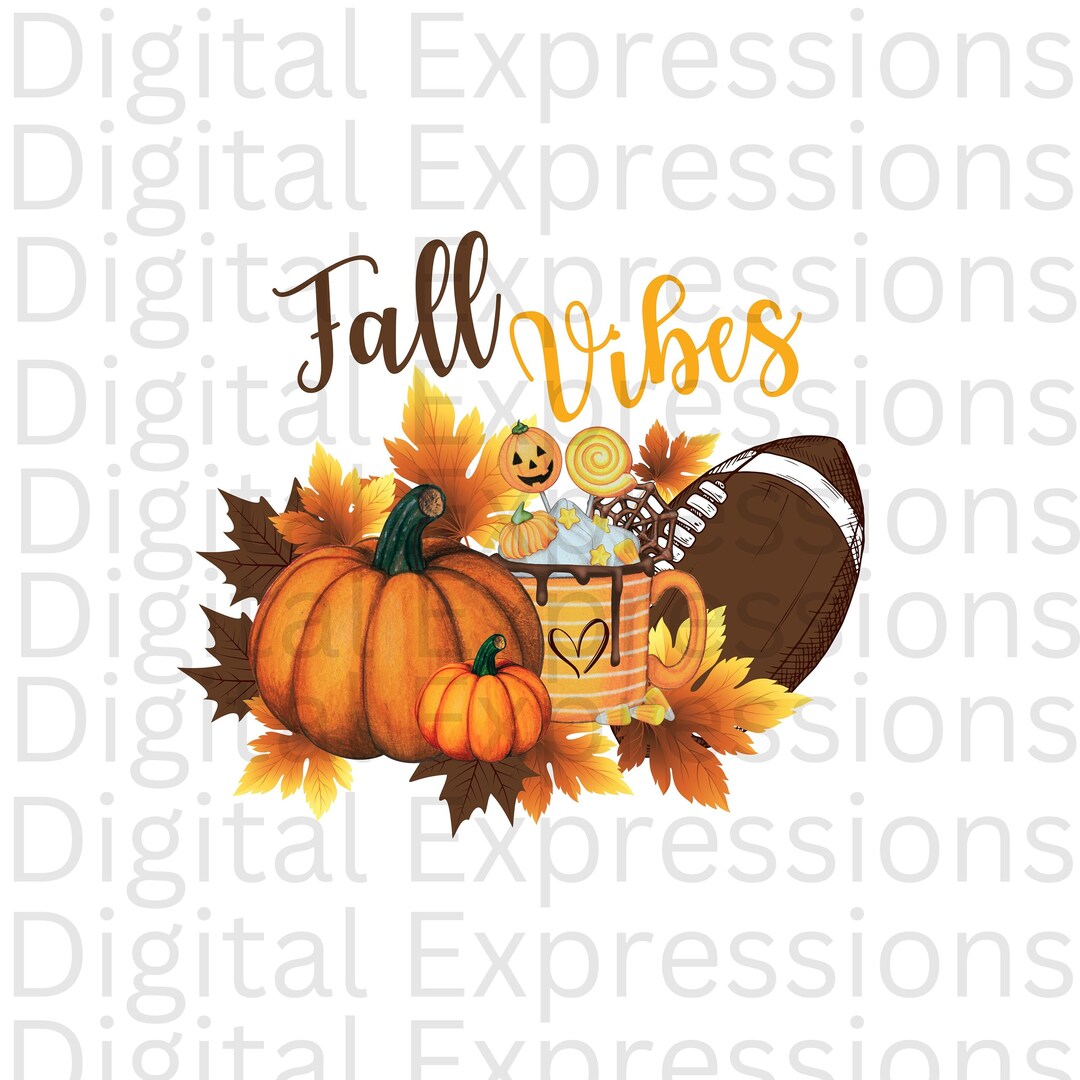 Fall Pumpkin Football PNG: Vintage Coffee Mug Graphic (digital Download ...