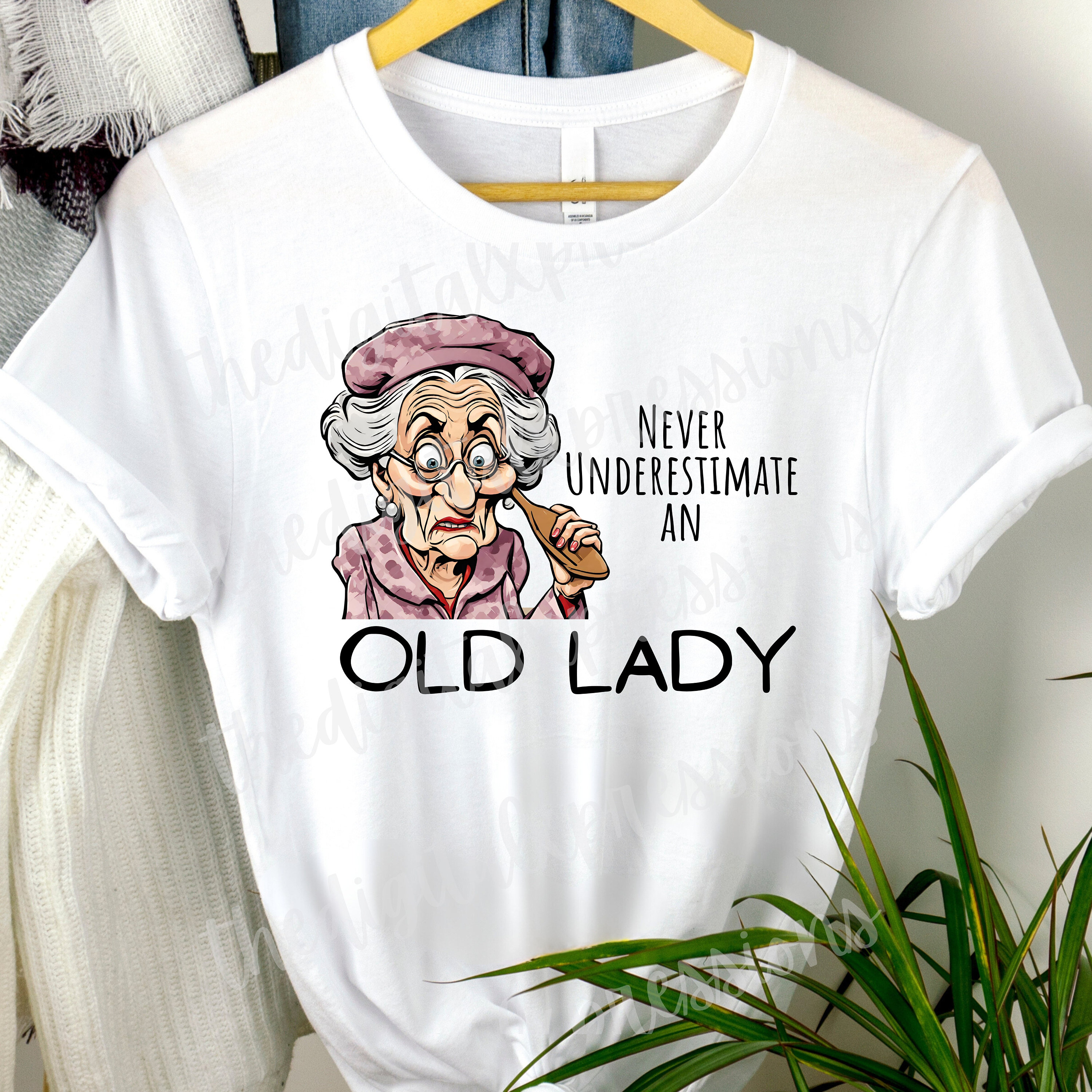 Funny Old Lady Png Crazy Lady Tshirt Graphic Hilarious Old Lady Coffee ...