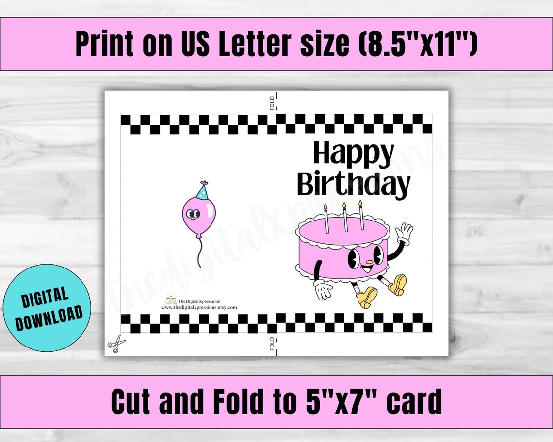 Printable Kids Birthday Card Printable Birthday Card Kids Gift for Kids ...