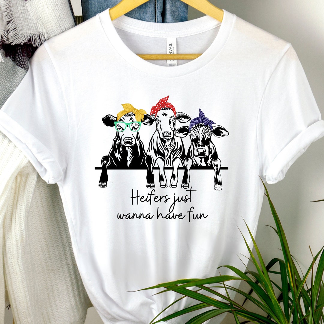 Womens Love Cows Graphic Tshirt Womens Funny Heifer Tshirt Funny Farm ...